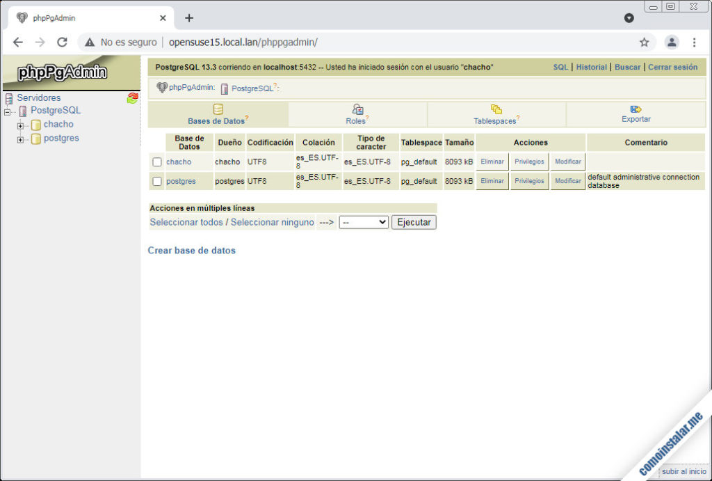 Cómo instalar phpPgAdmin en openSUSE 15 ️ [2021] Paso a paso